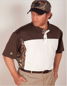Boo Weekley Knit Polo Shirt - Glacier/Brown/Mossy Oak at InTheHoleGolf.com