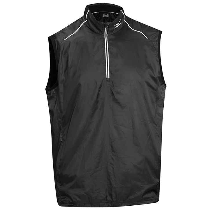 Mizuno Lightweight Wind Vest - Black/Charcoal at InTheHoleGolf.com